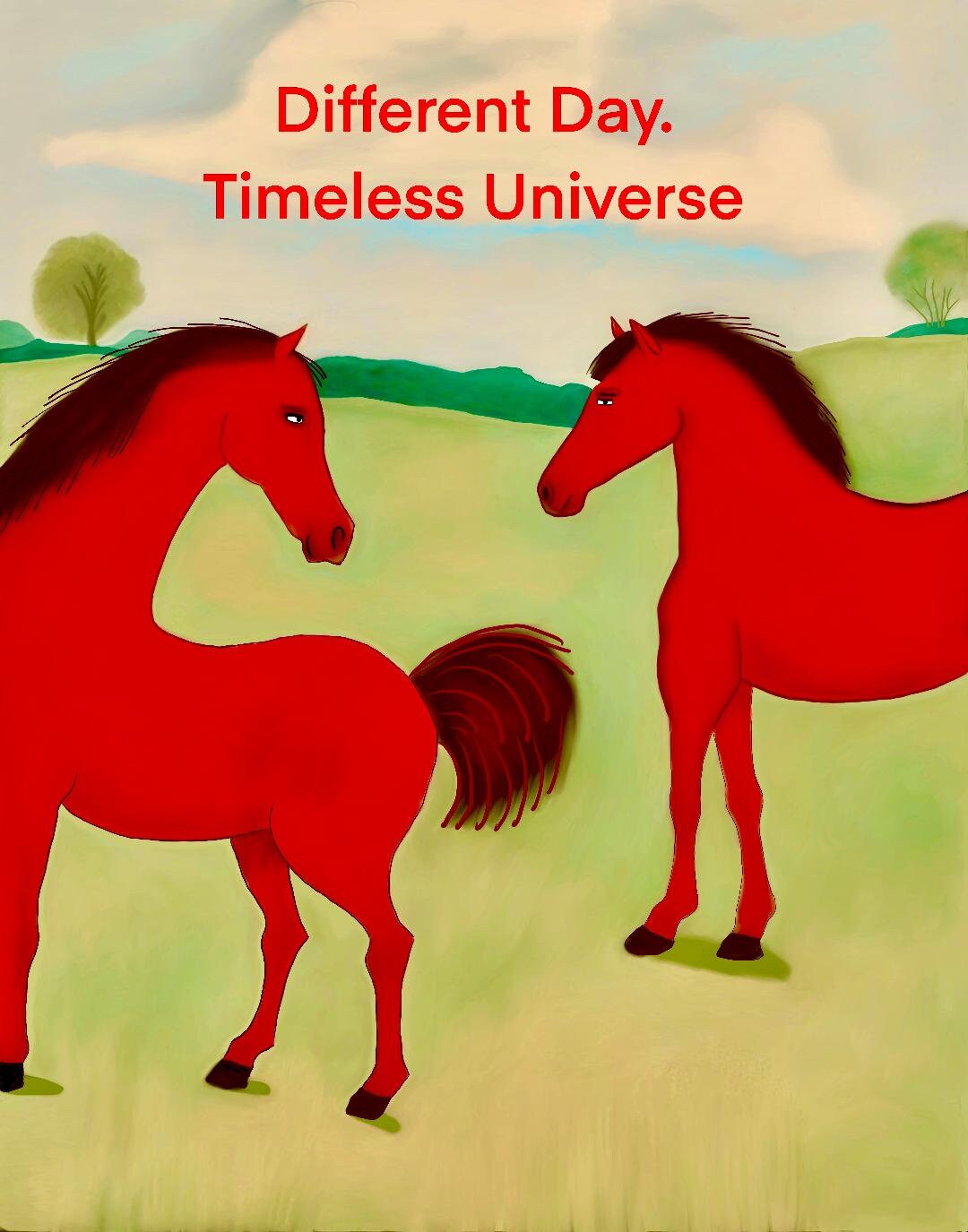 Two Red Horses with Text 11x14 - Etsy