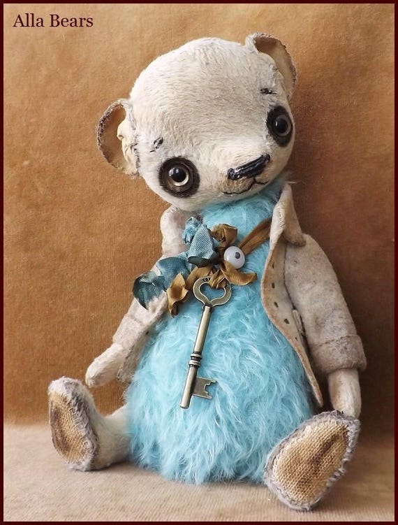 Art Dolls Art & Collectibles Teddy Bear Green Original Artist Doll Ooak ...