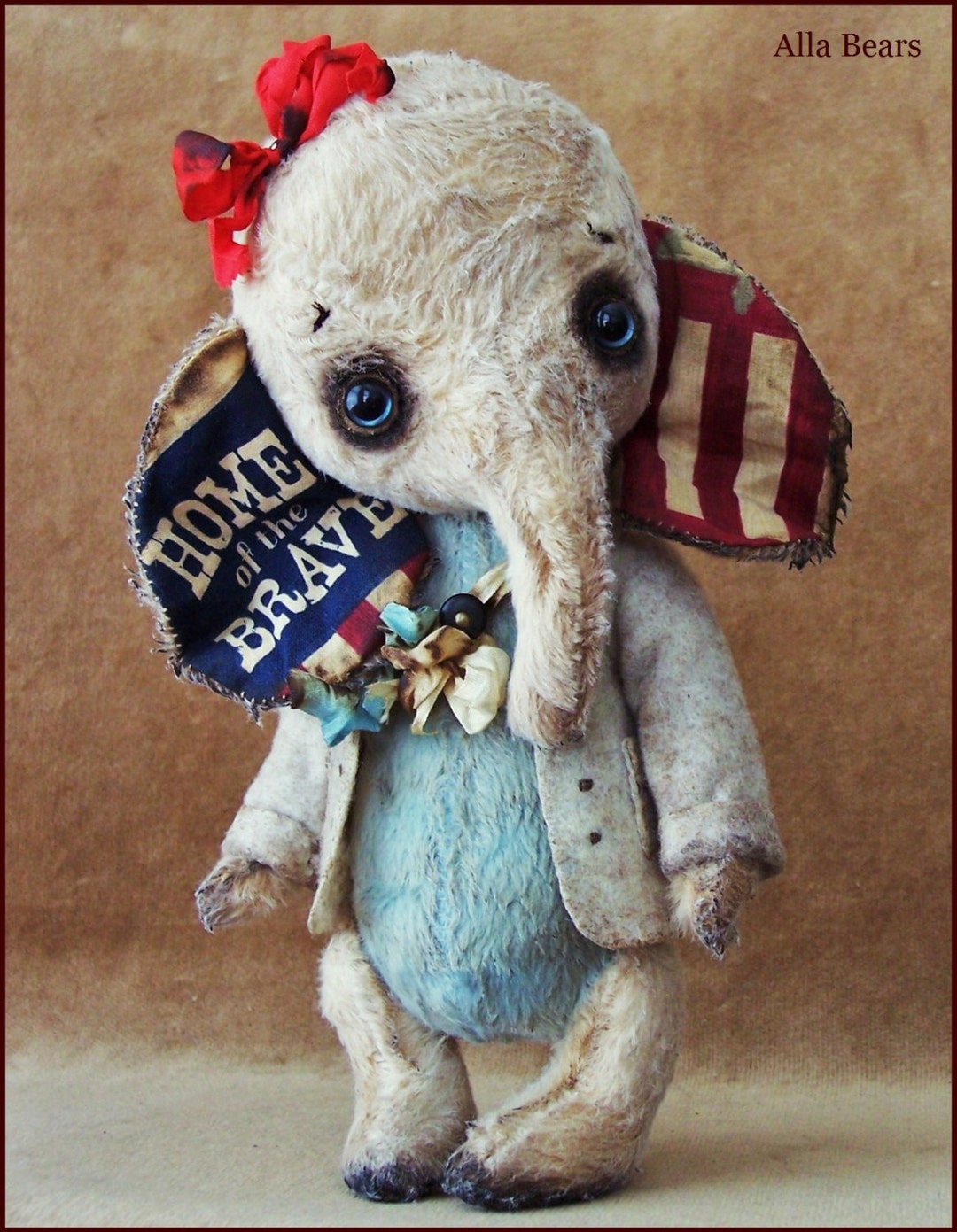 Alla Bears Original Artist OOAK America Patriotic Flag Elephant Country ...