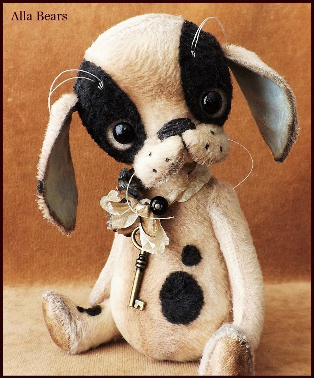 By Alla Bears Artist Original Vintage Puppy Dog Boston Terrier Bulldog ...