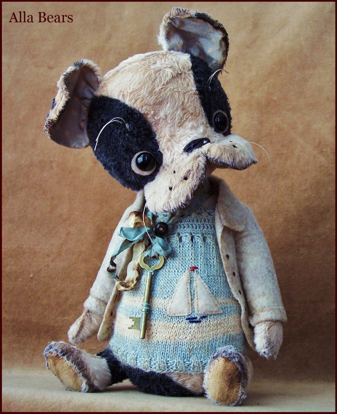 Alla Bears Original Artist OOAK Boston Terrier Vintage Puppy Dog ...