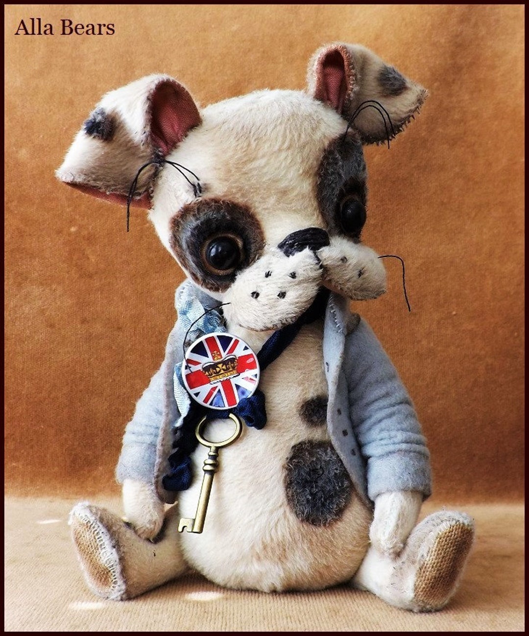 By Alla Bears Artist Original OOAK Puppy Dog Boston Terrier French ...