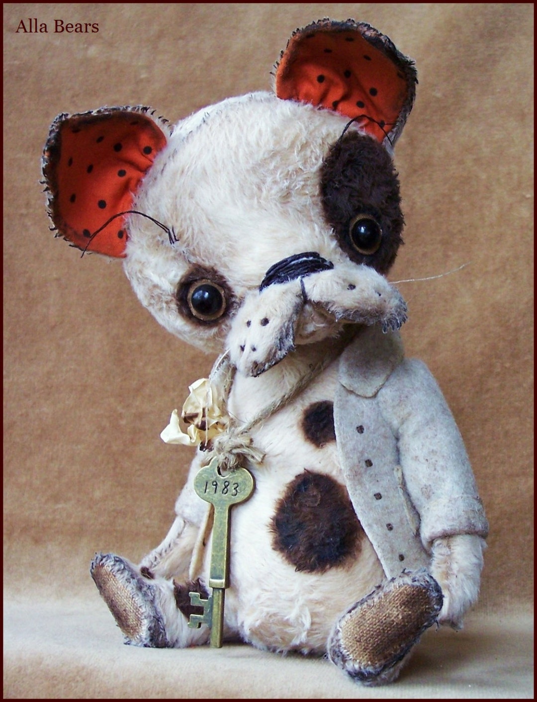 Alla Bears Original Artist OOAK Boston Terrier Bulldog Vintage Puppy ...