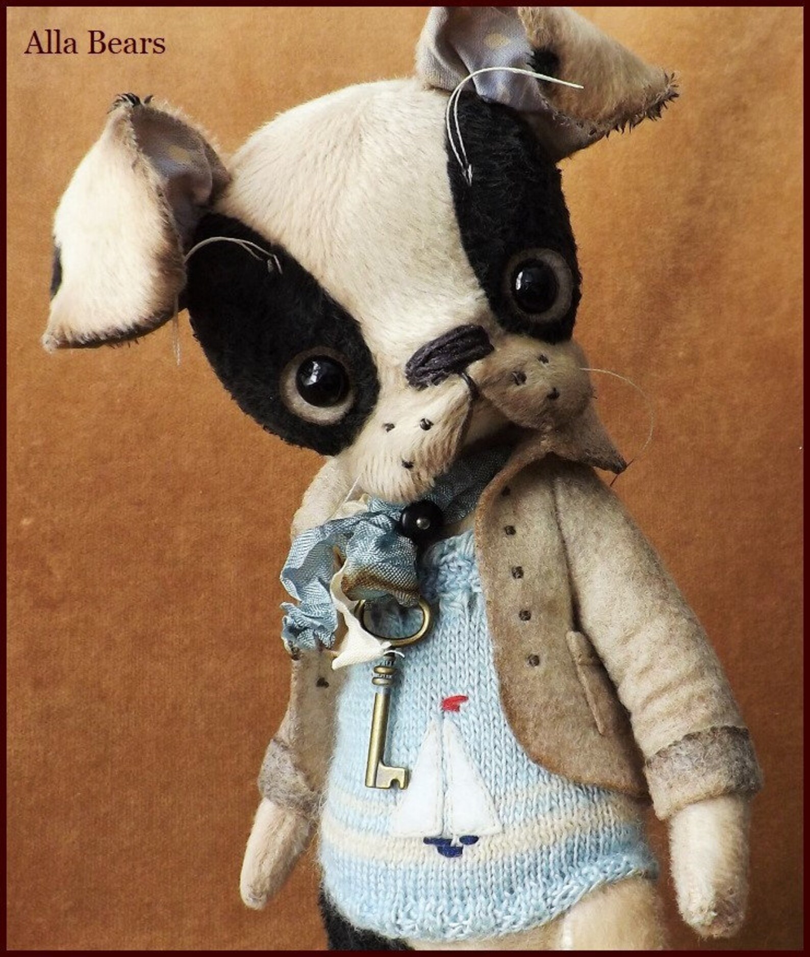 By Alla Bears Original Artist OOAK Boston Terrier Vintage Puppy Dog ...
