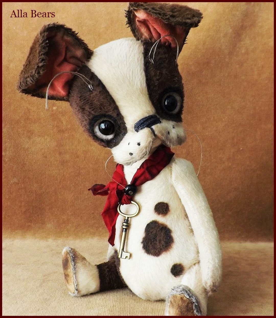 By Alla Bears Original Artist Boston Terrier Vintage Puppy Dog French ...