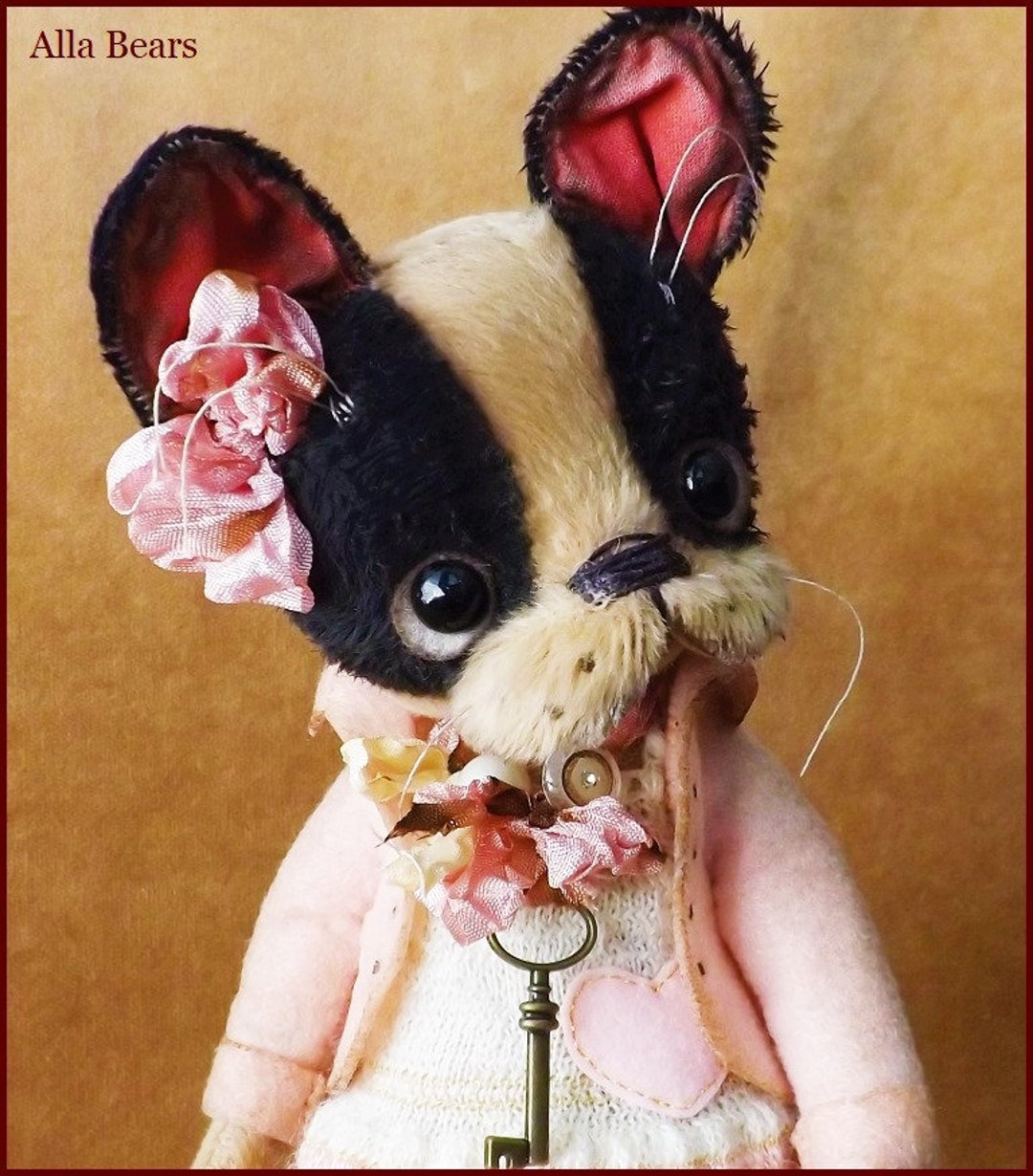 Alla Bears Original Artist Dog Stuffed Antique Pug Bulldog Boston ...