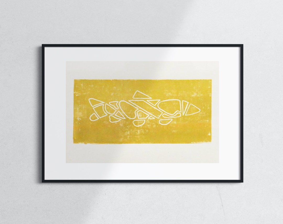 Geometric Fish / Trout Print / Midcentury Modern Art / Linocut Trout ...
