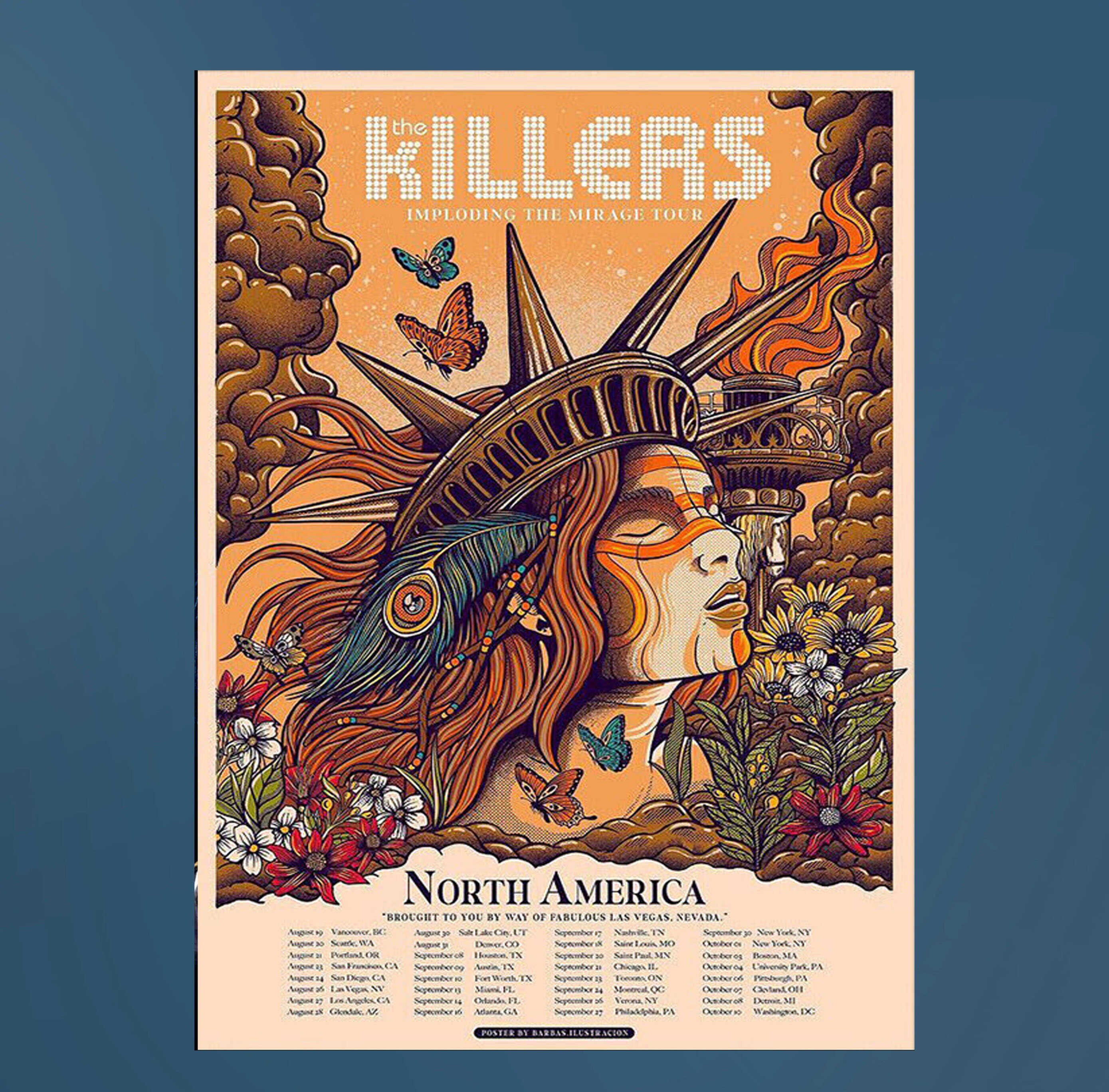 Imploding The Mirage Tour 2022- The Killers North American 2022 Tour Poster sold by Fedora ...