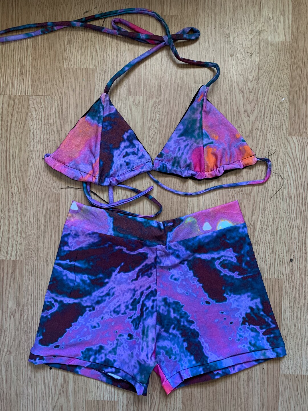 RTS Set Large / Reversible Kini Top and Patchwork Shorties - Etsy