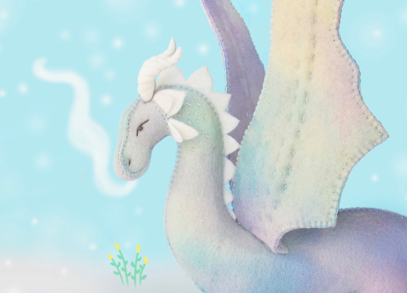 Felt Dragon Soft Toy Sewing Pattern PDF Hand sewn with Hand | Etsy