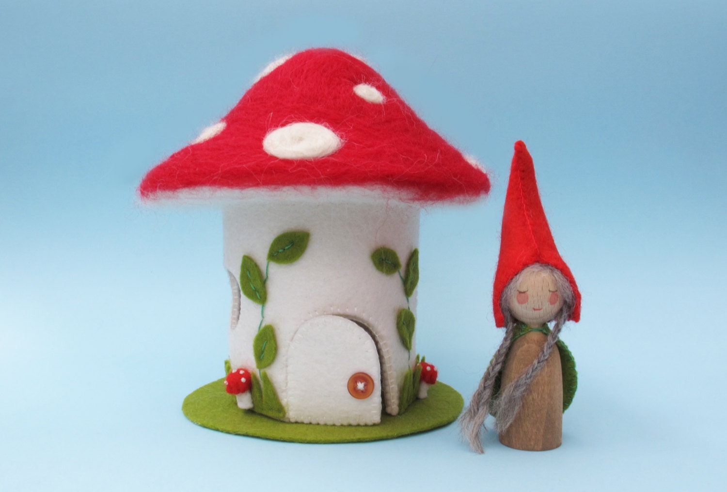 Toadstool House & Felt Gnome Peg Doll Sewing Pattern PDF | Etsy UK