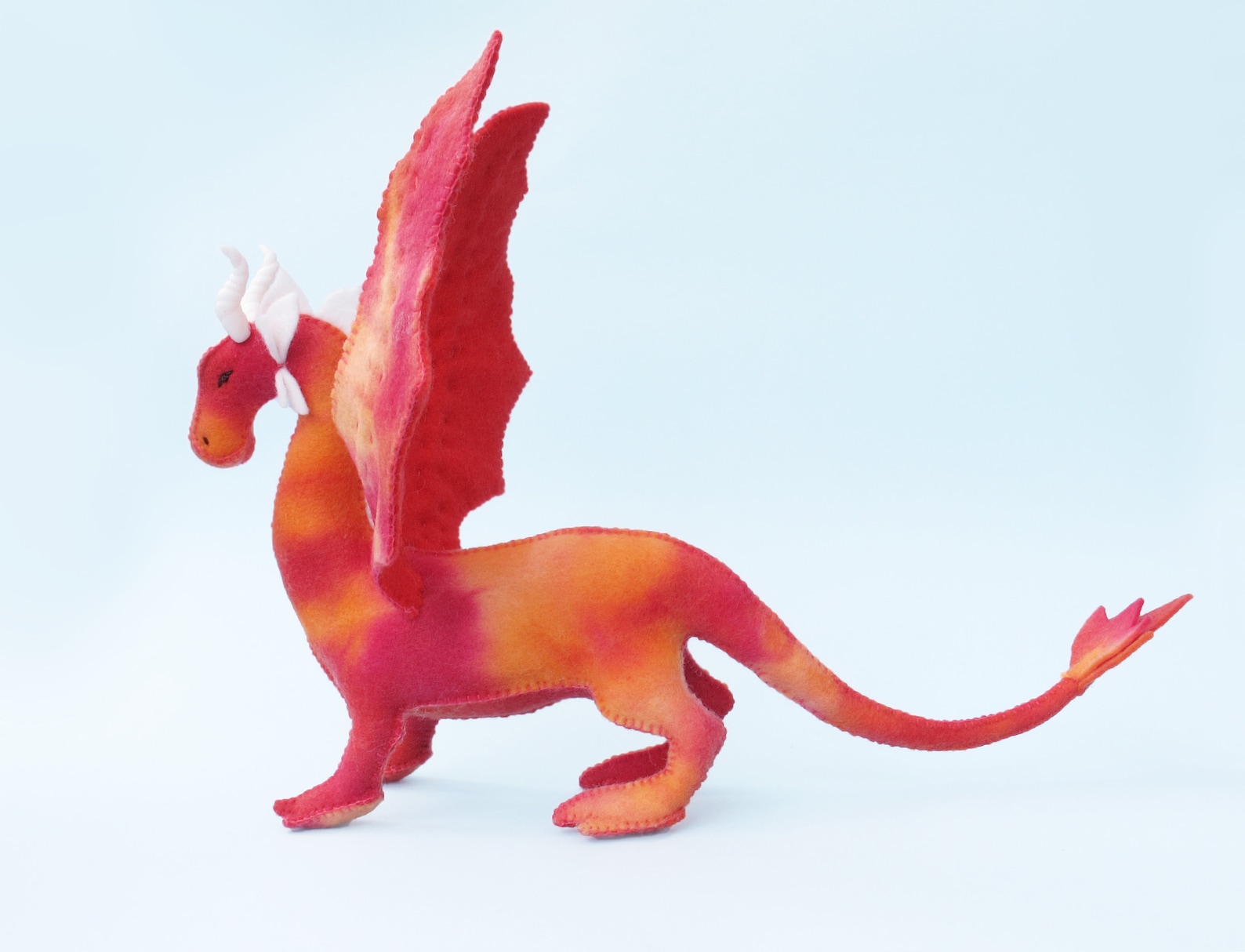 Felt Dragon Soft Toy Sewing Pattern PDF, Hand Sewn With Hand Dyed Wool ...