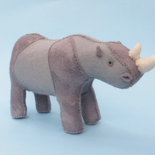 Felt Animal Rhinoceros Sewing Pattern PDF African Animal - Etsy