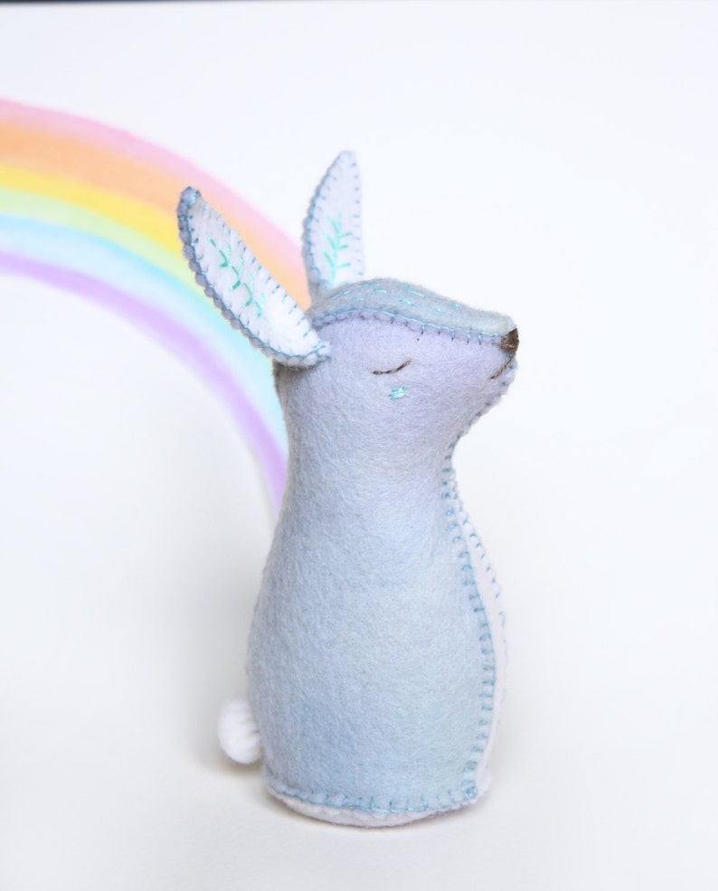 Whimsical Easter Rabbit - Waldorf Style Wool Felt Animal Sewing Pattern ...