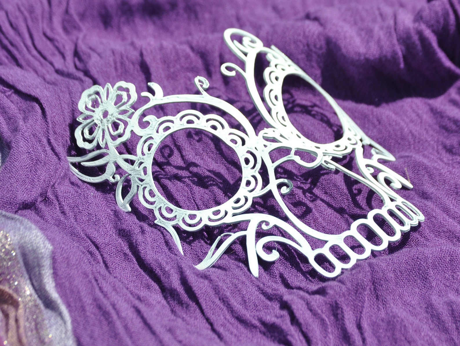 3D Printed Day of the Dead Filigree Mask - Etsy