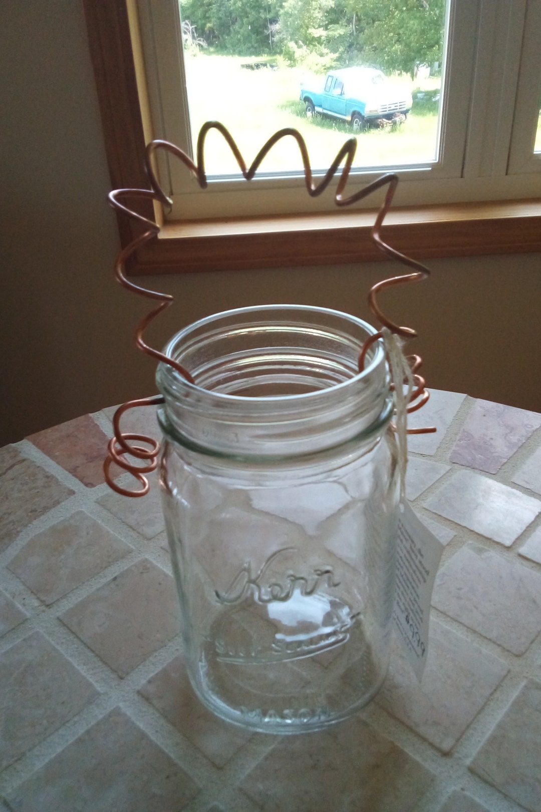 Upcycle Recyle a Kerr Bottle/canning Jar With Copper Wire Handle ...