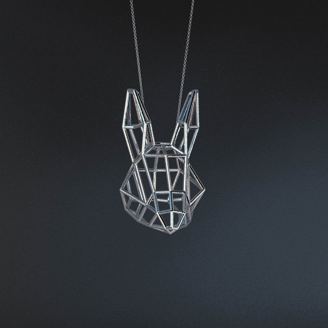 SILVER RABBIT MEDIUM / Silver Pendant and Silver Chain - Etsy