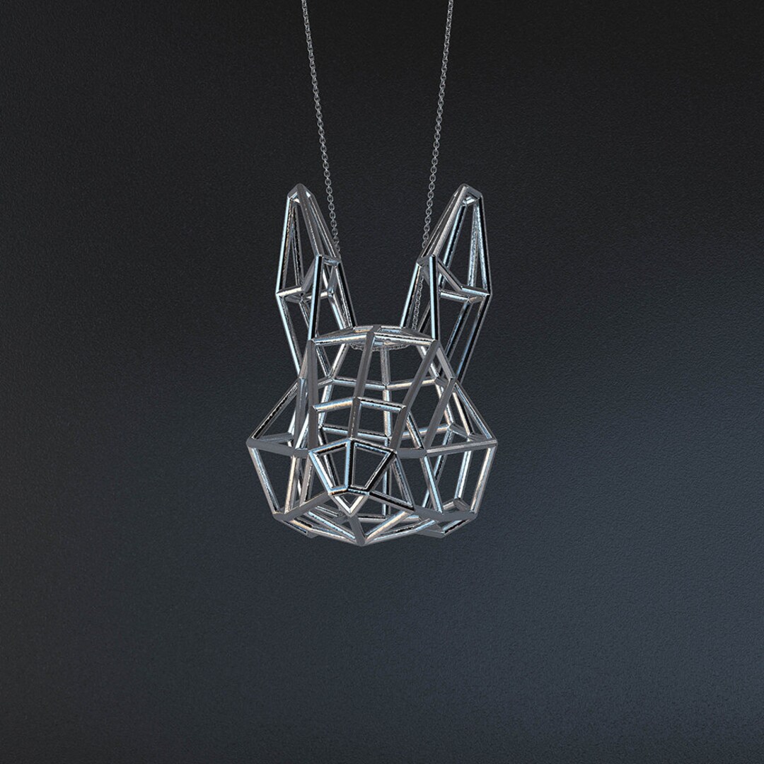 SILVER RABBIT LARGE / Silver Pendant and Silver Chain - Etsy UK