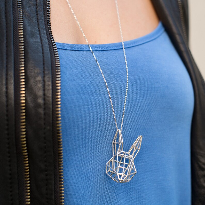 SILVER RABBIT LARGE / Silver Pendant and Silver Chain - Etsy UK