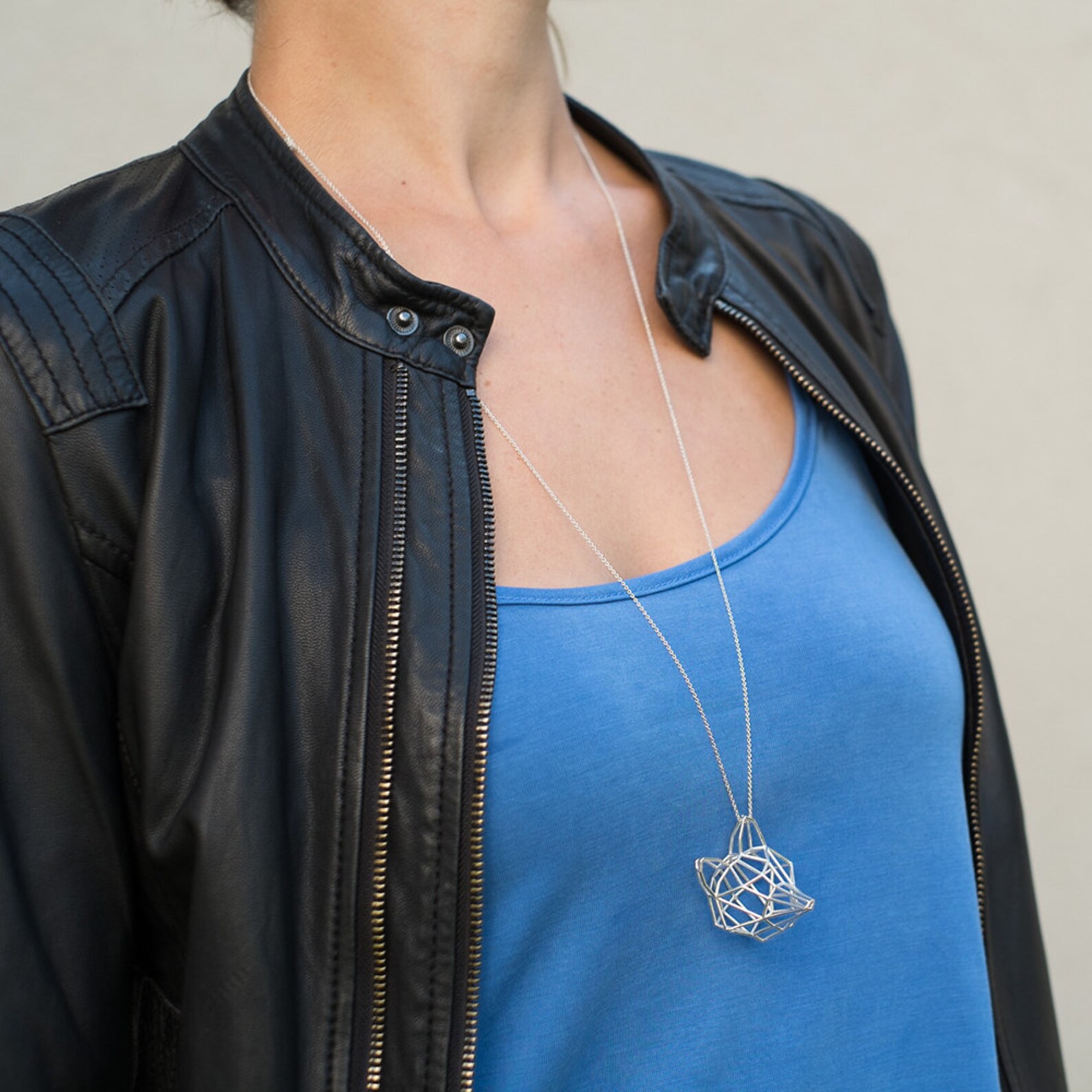 SILVER FOX LARGE / Silver Pendant and Silver Chain - Etsy