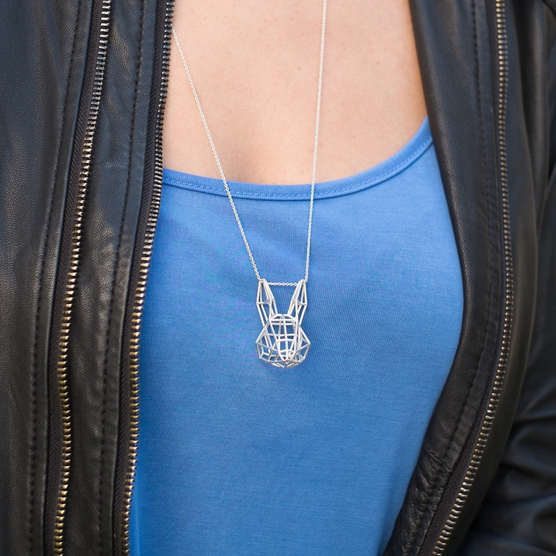 SILVER RABBIT MEDIUM / Silver Pendant and Silver Chain - Etsy