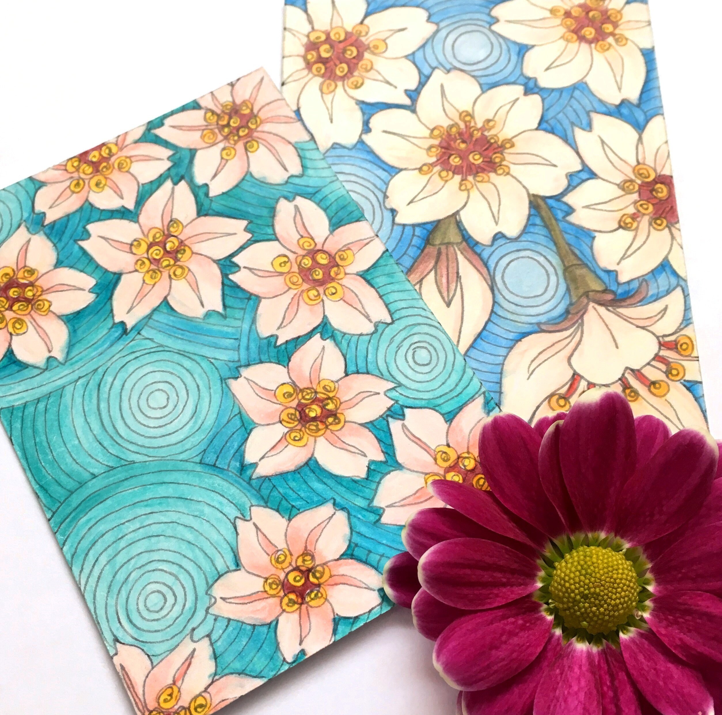 ACEO Miniature Artist Trading Card Cherry Blossom Tree drawing Original ...