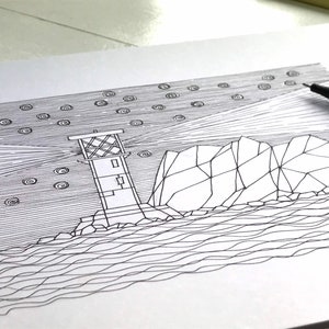 Isle of Wight ART PRINT, the Needles Lighthouse, Iow Artwork, Print of ...