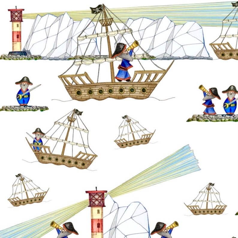 Isle of Wight Pirates Wrapping Paper Featuring Original Drawings of ...