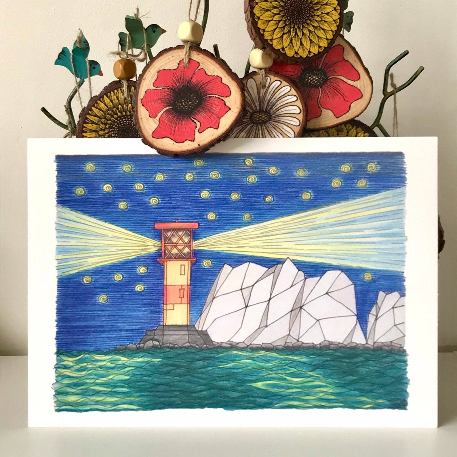 Isle of Wight ART PRINT, the Needles Lighthouse, Iow Artwork, Print of ...