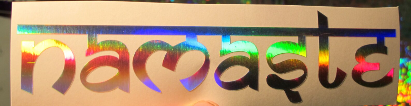 Namaste Vinyl Sticker/ Window Decal Prismatic Rainbow Silver | Etsy