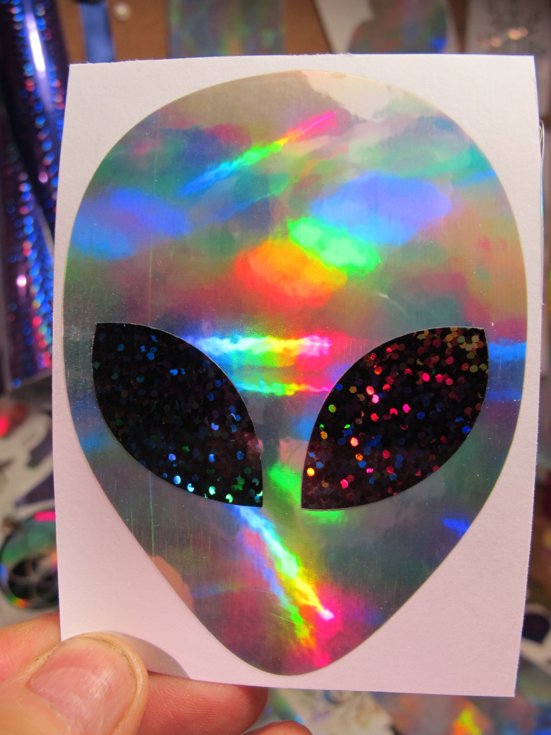 Extraterrestrial Star Being Face Sticker. Arcturian. Prismatic - Etsy