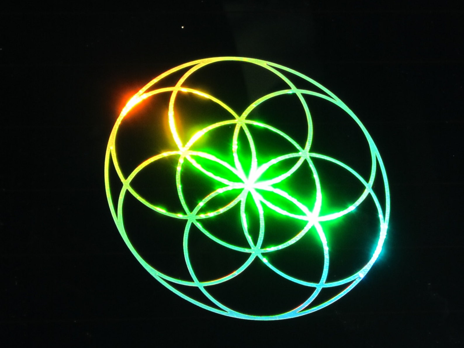 Seed of Life Sticker- Rainbow Silver- 5.75" Size - Etsy