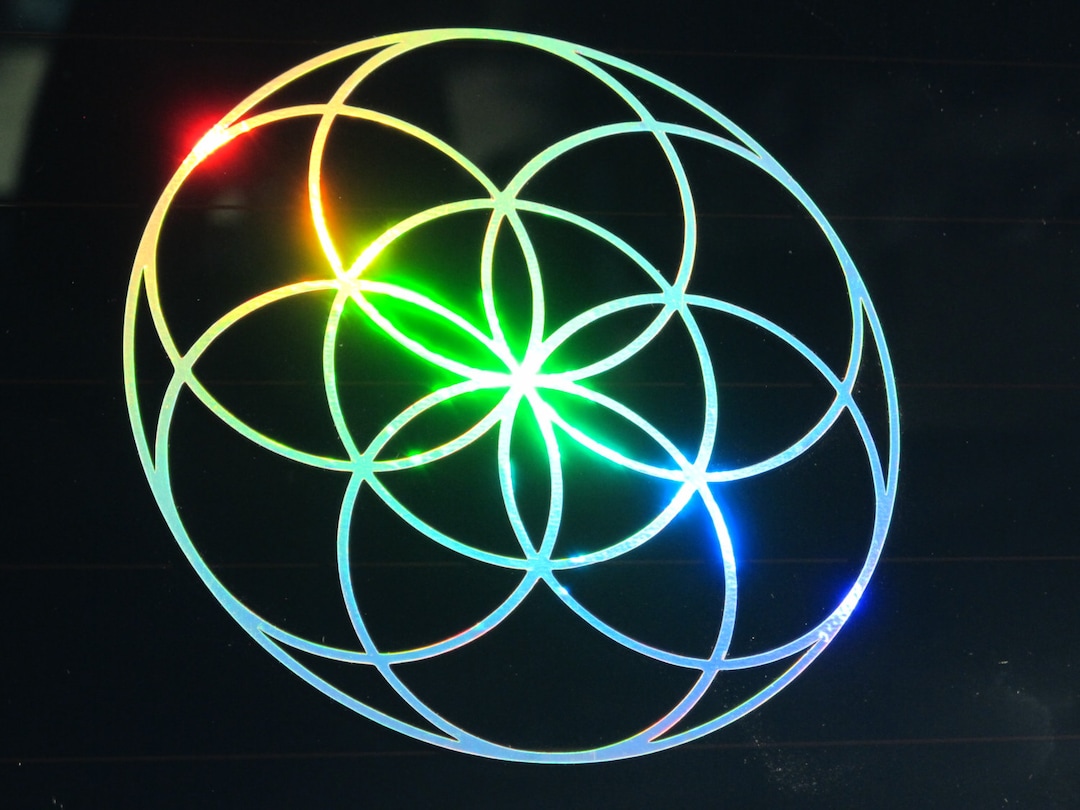 Seed of Life Sticker- Rainbow Silver- 5.75" Size - Etsy