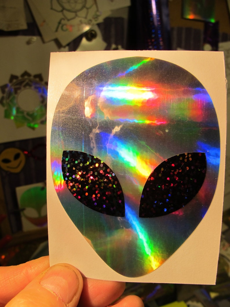 Extraterrestrial Star Being Face Sticker. Arcturian. Prismatic - Etsy