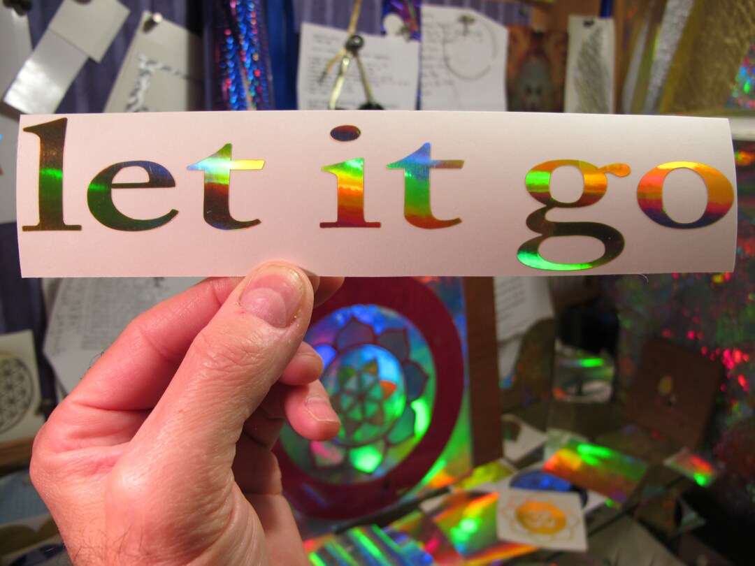 Let It Go. Vinyl Sticker/ Window Decal- Prismatic Rainbow Gold - Etsy