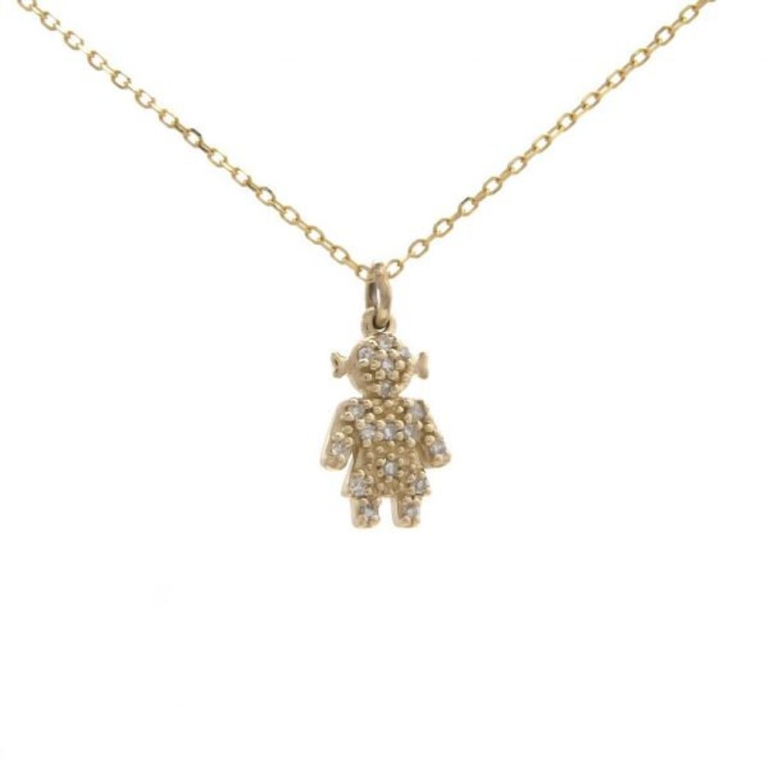 14k Gold Little Girl/boy With Diamonds Charm Necklace•pushpresent ...