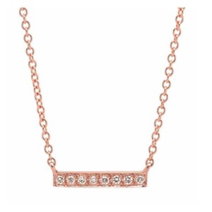 Cute Solid 14k Gold Short Diamond Bar Necklace/trendy/dainty/bridal ...