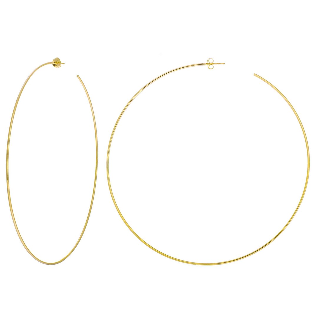 14k Solid Gold Extra Large Hoop Earrings-•birthday•anniversary•wedding ...