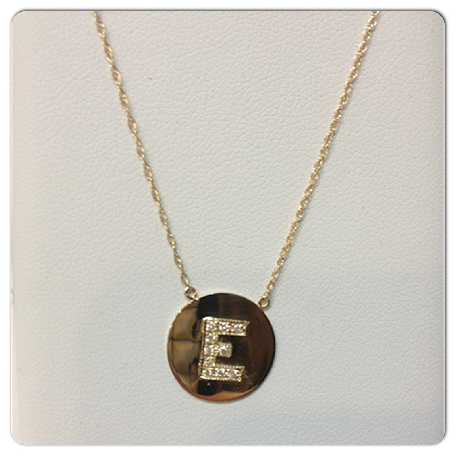 Personalized14k Gold Diamond Initial Disk - Etsy