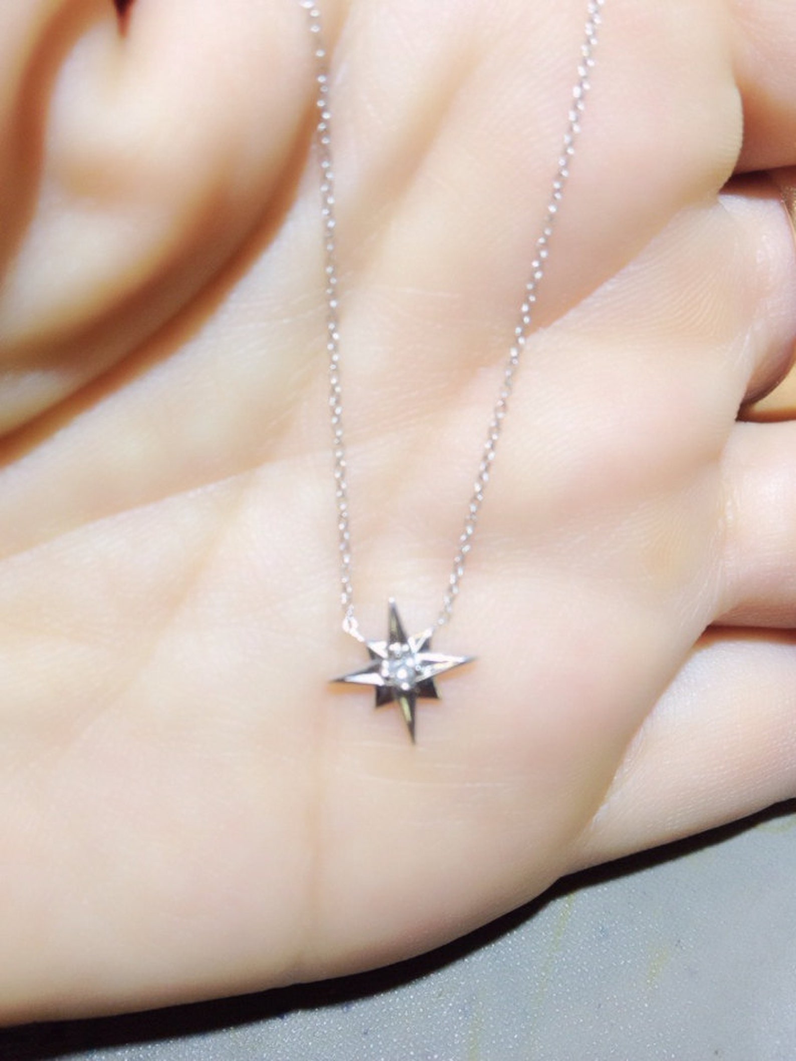 14K White Gold Shooting Star With Single Diamond - Etsy