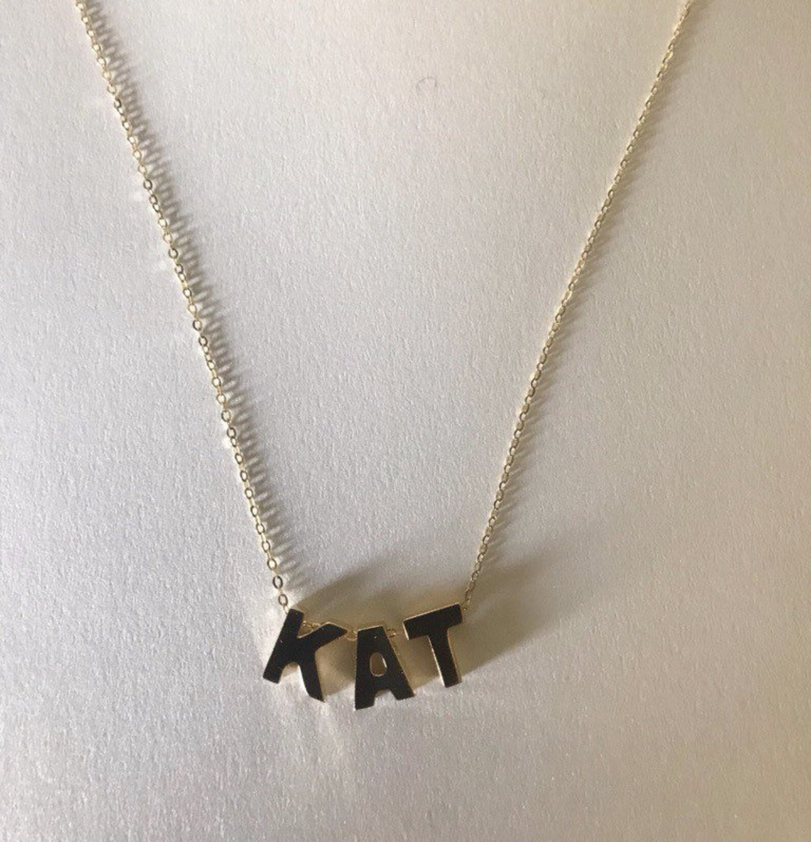 14k Yellow Gold Block Initial Pendant | Etsy