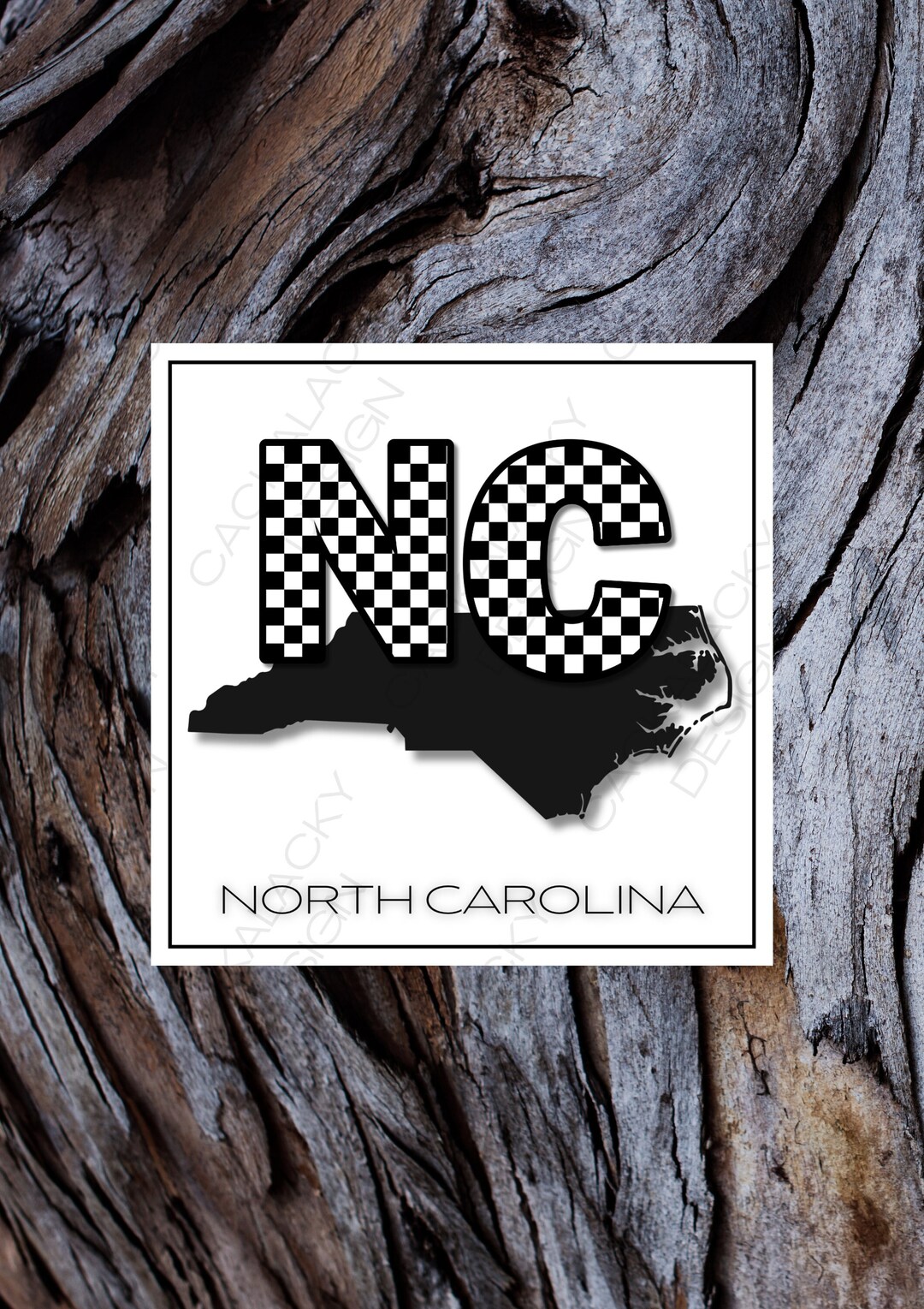 Checkered NC Sticker - Etsy