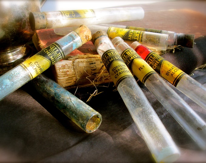 Retro Chemistry Test Tube Collection Vintage Lab Glass Halloween ...