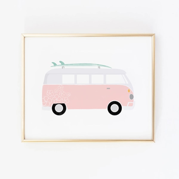 Surf Van Print - Etsy