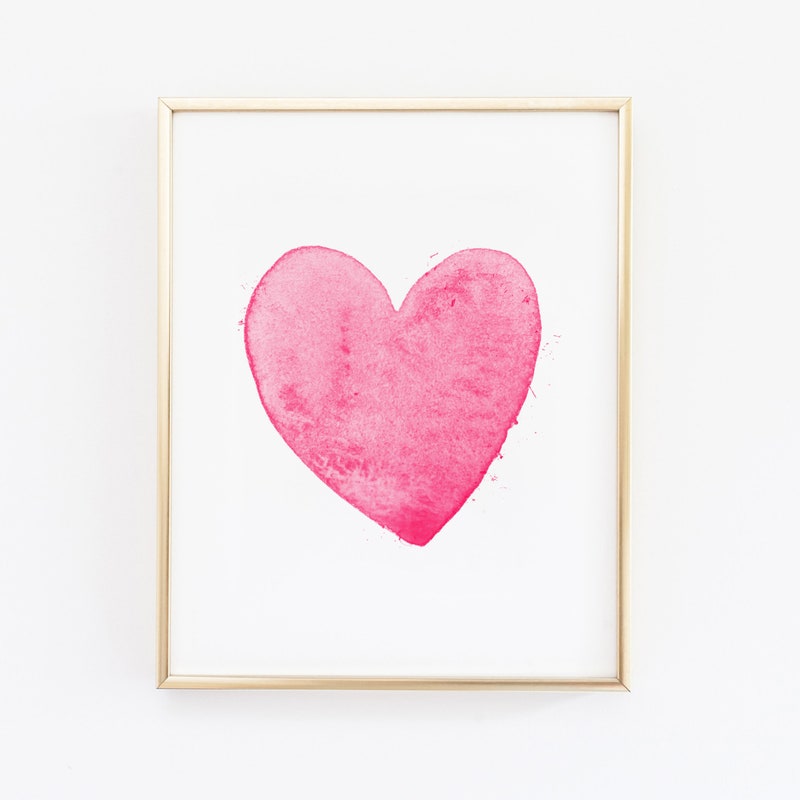 Pink Heart Painting - Etsy