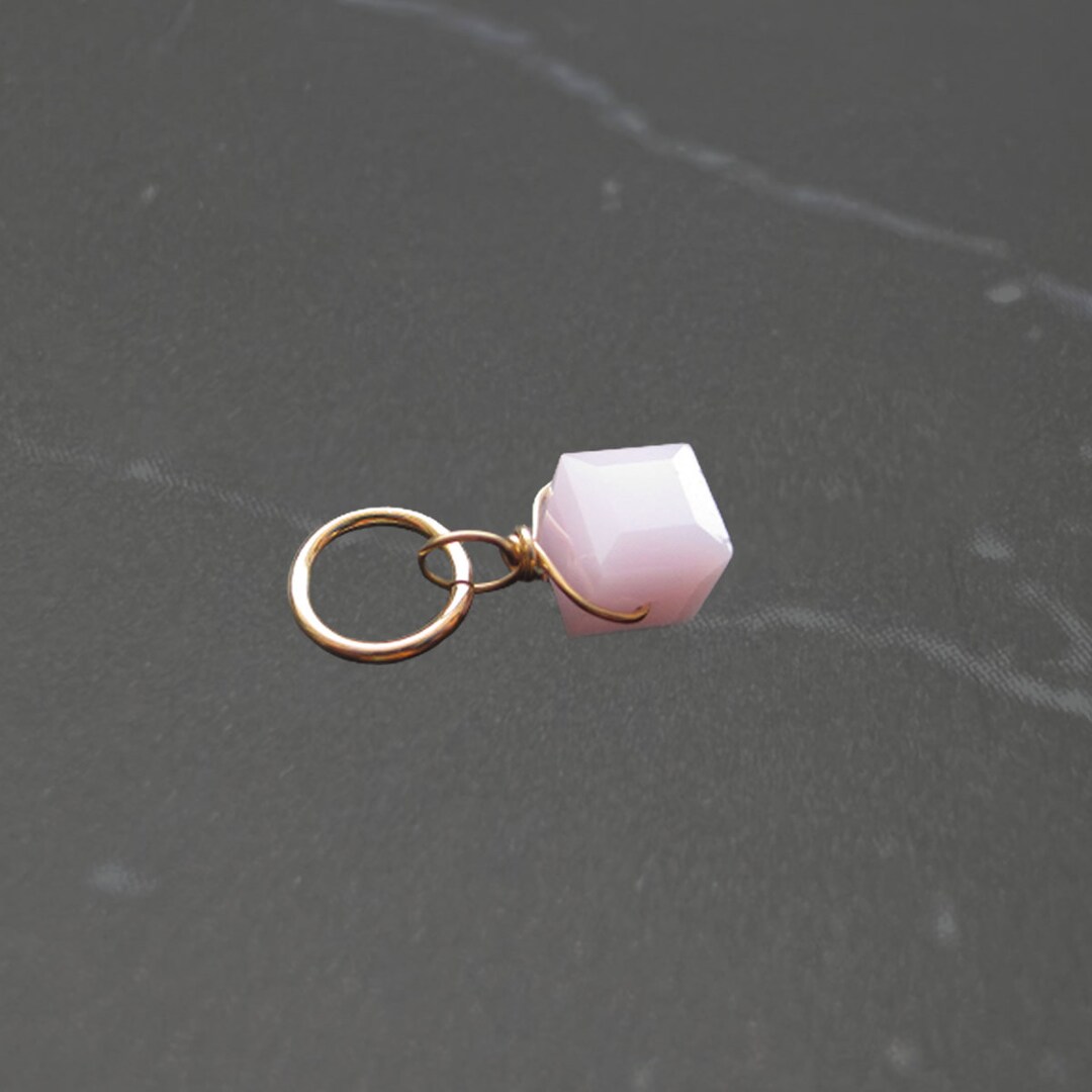 Rose Alabaster Swarovski Crystal Cube Wire Wrapped Bead Charm - Etsy