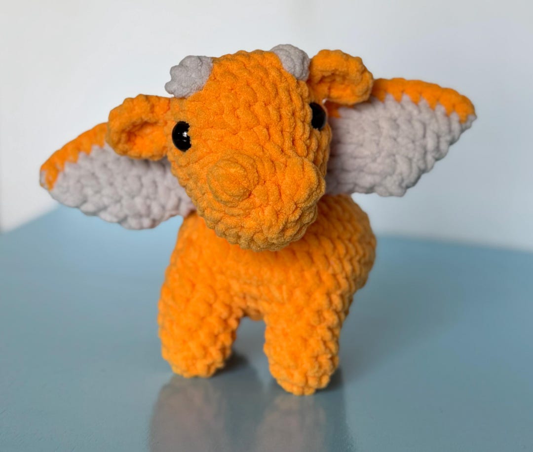 Sunberry Sparkle – Handmade Orange Dragon Plush | Soft Chenille Fantasy ...