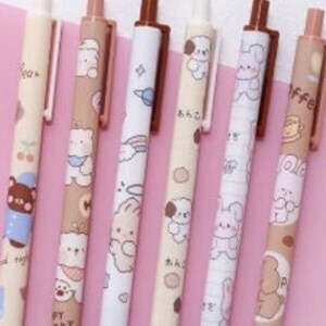 6pcs KAWAII ANIMALS PENS Set Cute Dreamy Brown Coffee Bear - Etsy