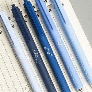 5pcs MOON STARS PENS Constellation Universe Gifts Aesthetic Moonlight ...