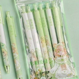 6 Pc KAWAII CUTECORE PENS Mystical Witchy Forest Juk Journal Fairy ...